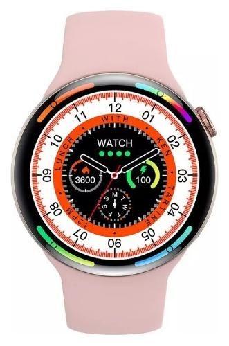Relogio Sportivo Smartwatch Inteligente H25 Ultra Max Rosa Redondo C ...