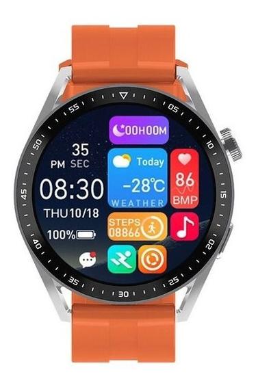 Relogio Sportivo Smartwatch Inteligente HW3 Ultra Max Laranja Redondo C ...