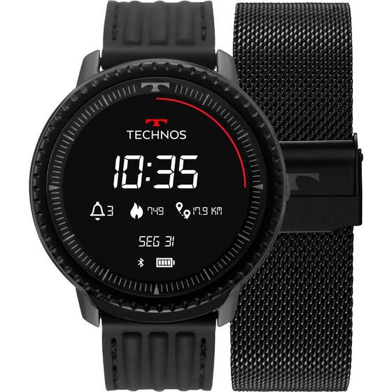 Relógio Technos Smartwatch Connect L5AA/1P Preto Digital Ip-68 Cristal ...