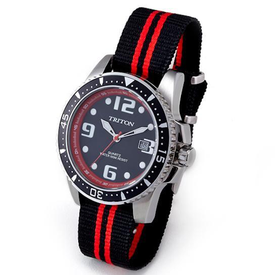 Relógio Triton MTX169 Prata/Preto/Vermelho - Relógio Masculino ...