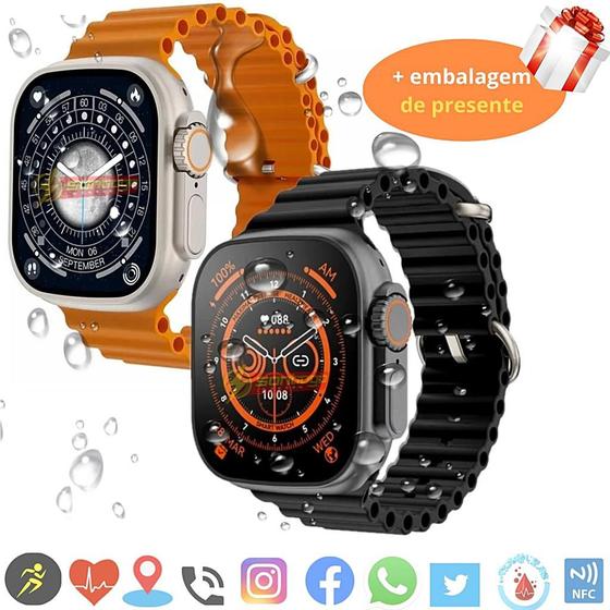 Relógio W68 Ultra Plus resistente água+Embalagem de Presente - Santiago ...