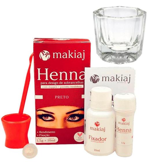 Rena para sobrancelhas kit henna makiaj profissional alto rendimento ...