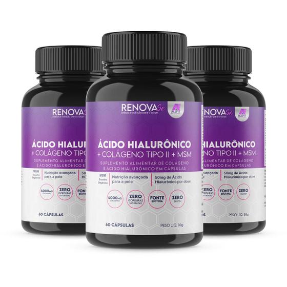 Renova Se Capsulas Vitamina da Beleza + Ácido Hialurônico Kit 3 Potes ...