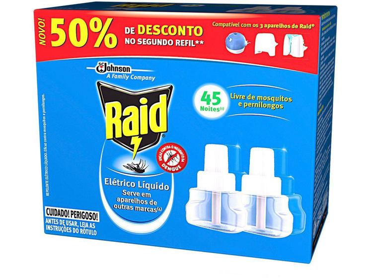 Repelente Elétrico Líquido Raid Refil 32,9ml - 90 Noites - Repelente e ...