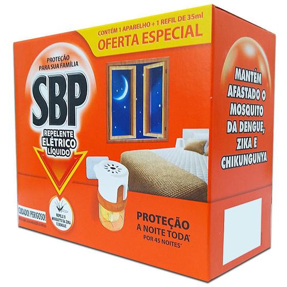 Repelente Elétrico Líquido Sbp 45 Noites Aparelho + Refil - Repelente ...