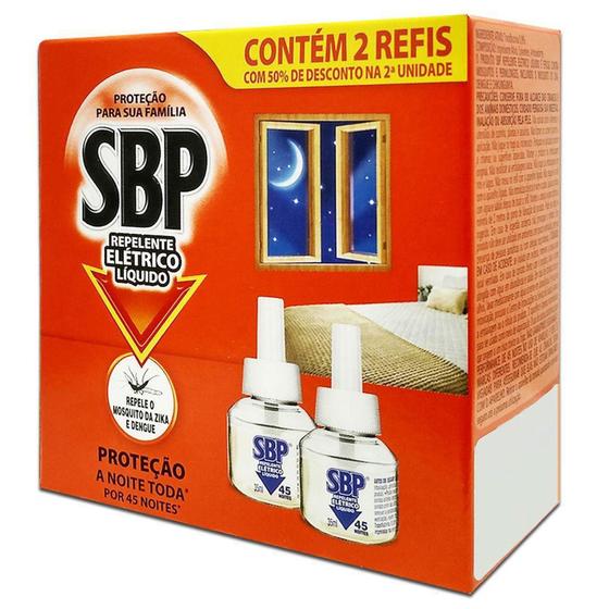 Repelente Elétrico Líquido SBP 45 Noites Refil 2un - Repelente e ...