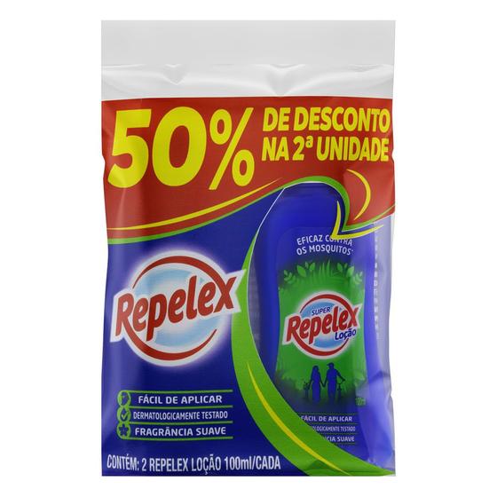 Repelente Super Repelex Loção 2 Unidades de 100ml cada com 50% de ...