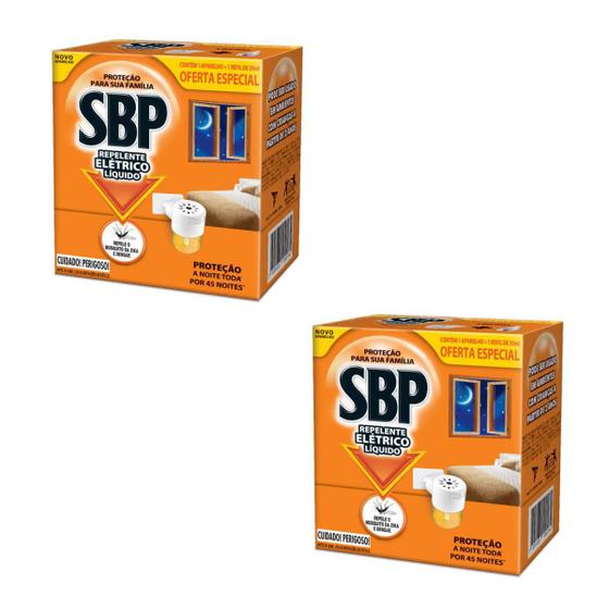 Repelente Tomada Sbp Líquido 45 Noites Aparelho Refil 2 Un - Repelente ...