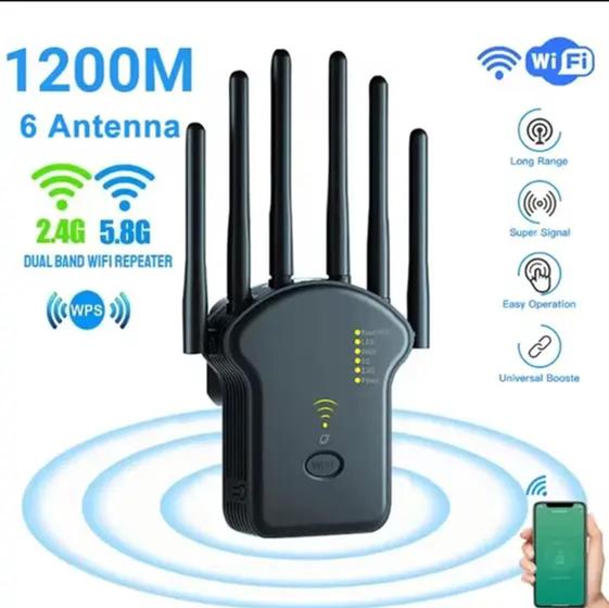 Repetidor de Sinal Wifi 2800m 6 Antenas Roteador Amplificador Sinal Modem 300MBPS - alltmax ...