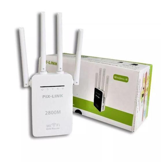 Repetidor Wifi Mini Roteador 4 Antenas 2800M Ampificador - Pix-link ...