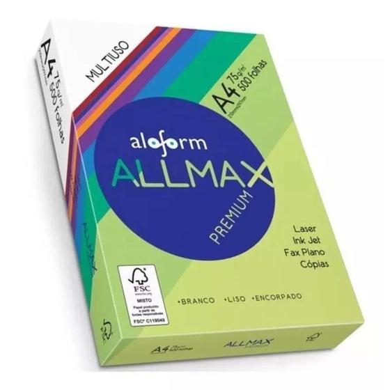 Resma A4 500fls 75g Branca Allmax Premium - Aloform - Papéis - Magazine ...