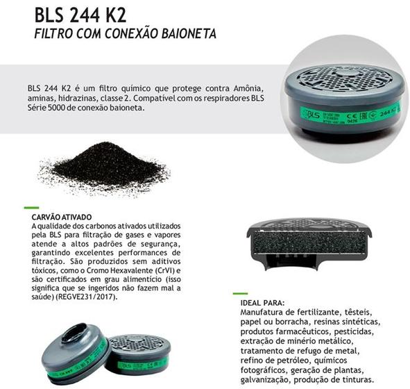 Respirador Bls 5700 Facial Inteira Em Silicone Com Filtro Incluso CA ...