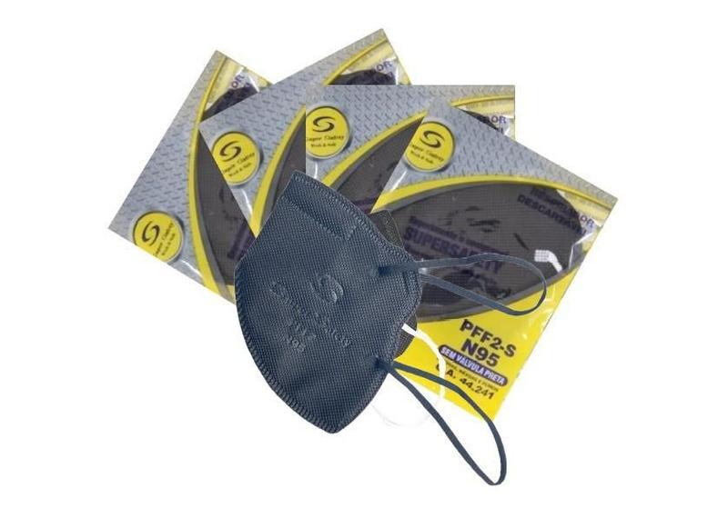 Respirador Pff2 Máscara Preta Kit 55 Un Super Safety - Máscara Facial ...