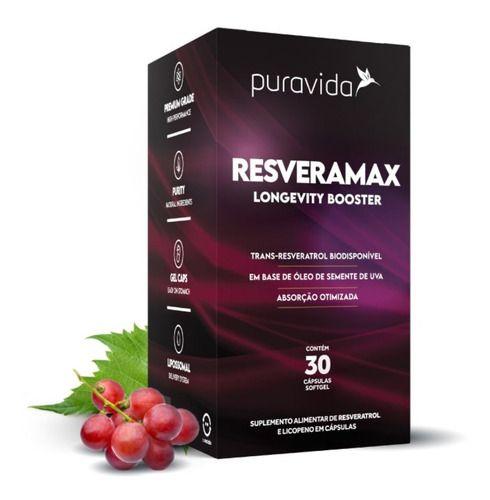 Resveramax Pura Vida 30 Cápsulas Resveratrol Licopeno - Coenzima Q10 ...