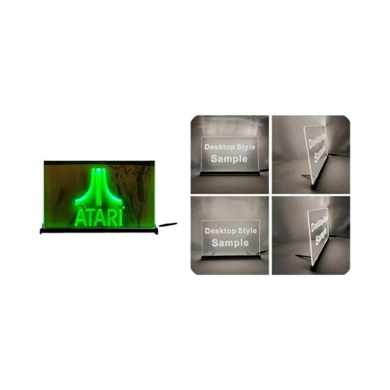 Retro LED Neon Sign Atari Game PC Logo Decoração De Casa Placas Vintage ...
