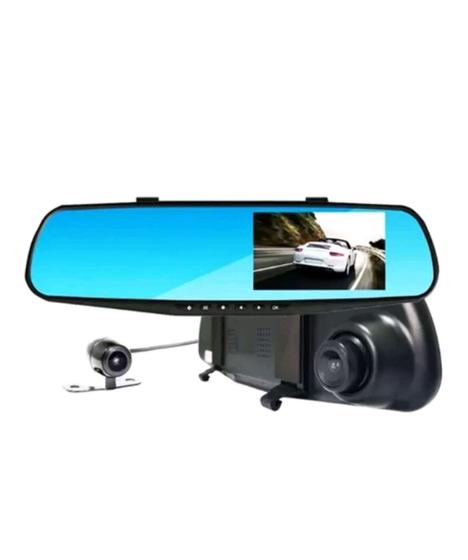 Retrovisor de carro com Câmera de Ré e Câmera Frontal Tela 4.3 + DVR ...