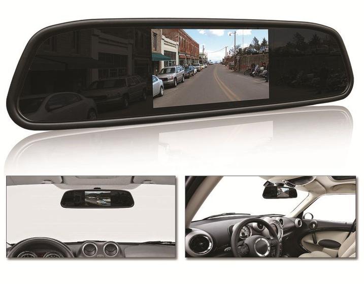 Retrovisor interno com monitor tela 4,3” lcd 2 entradas av universal ...