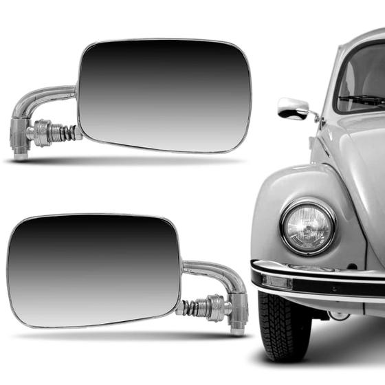Retrovisor Manual Fusca Universal sem Controle Cromado com Espelho ...