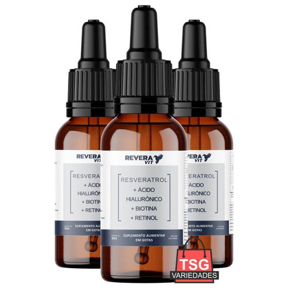 Revera Resveratrol Original 3 Potes - Vit - Kit de Suplementos ...
