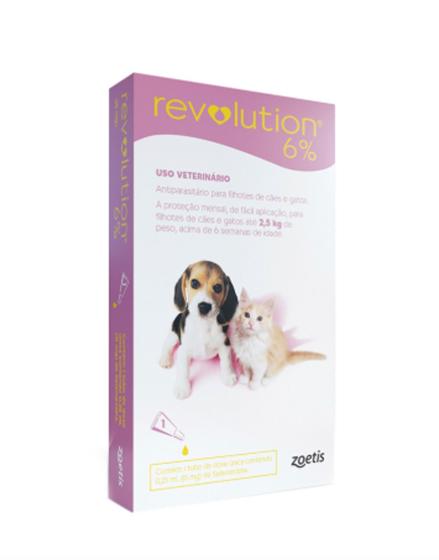 Revolution Zoetis 6% 0,25 ml para Filhotes de Cães e Gatos de até 2,5 ...