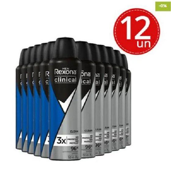 Rexona Clinical Desodorante Aerosol Clean Men Azul 150ml C/12 ...