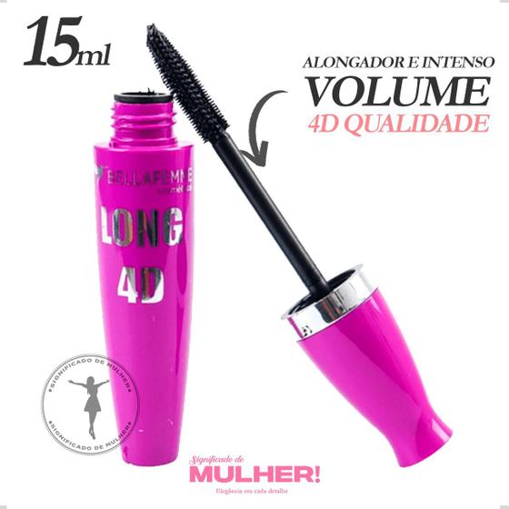 rímel máscara de cílios Bella Femme 4D 15ml - Máscara e Rímel para Cílios - Magazine Luiza