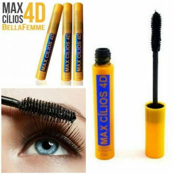 Rímel Máscara de cílios Bella Femme Max Cílios 4D 6ml preto - Máscara e Rímel para Cílios ...