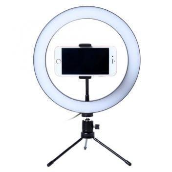 Ring Light 25cm 10 polegadas LED 30W Iluminador USB Controlador 3 Cores Tripe Mesa - Ring Light ...