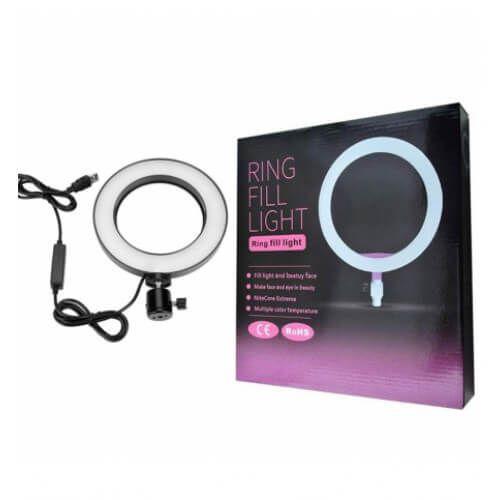 Ring Light Anel de led, suporte tripé e para celular, 20 cm de 8 Pol, Control 3 tons e nives de ...