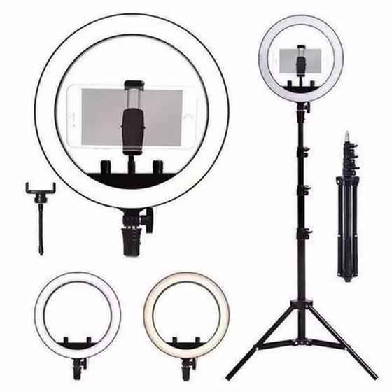 Ring Light Completo Iluminador Portátil 36cm + Tripé 2m 14 Polegadas Com Controle - Leffa Shop ...