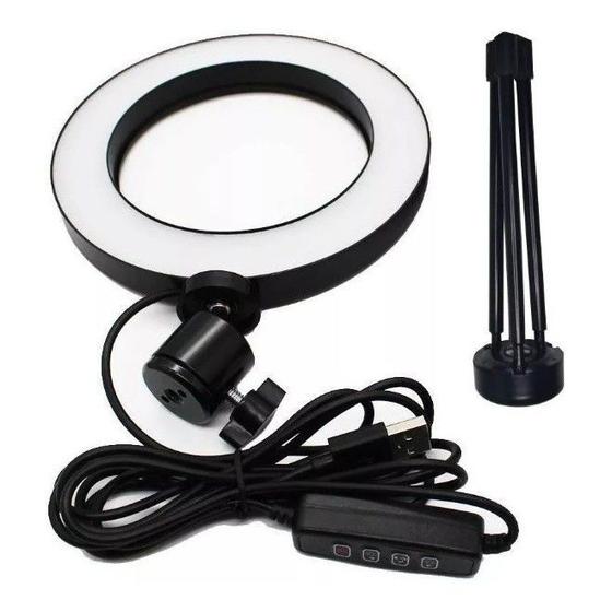Ring Light de Mesa Blogueira Portátil Luminária De Led 6 Polegadas + Tripé De 16 Cm Right ...