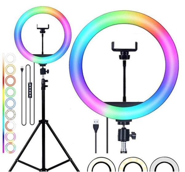 Ring Light Led RGB Luz Colorida Celular Universal - B-Max - Luz de ...