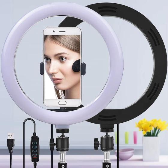 Ring Light Profissional 26cm com Tripé de 2,1m Led Iluminação para ...