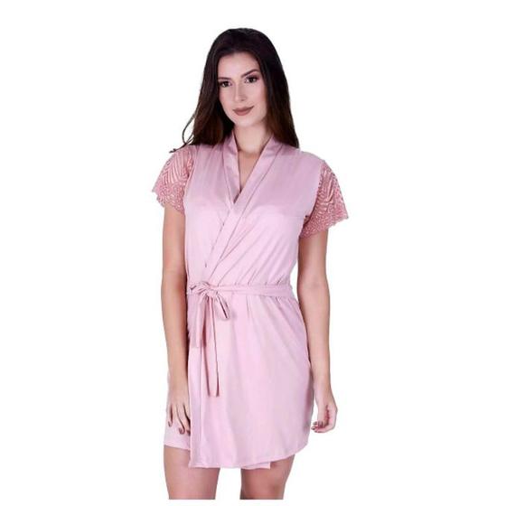 Robe Feminino Poderosa e Mangas em Renda Sensual - Roupa De Dormir ...
