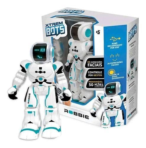 Robô Hi-Tech Robbie Xtrem Bots Controle Remoto - 50 Ações Led Facial 20 ...