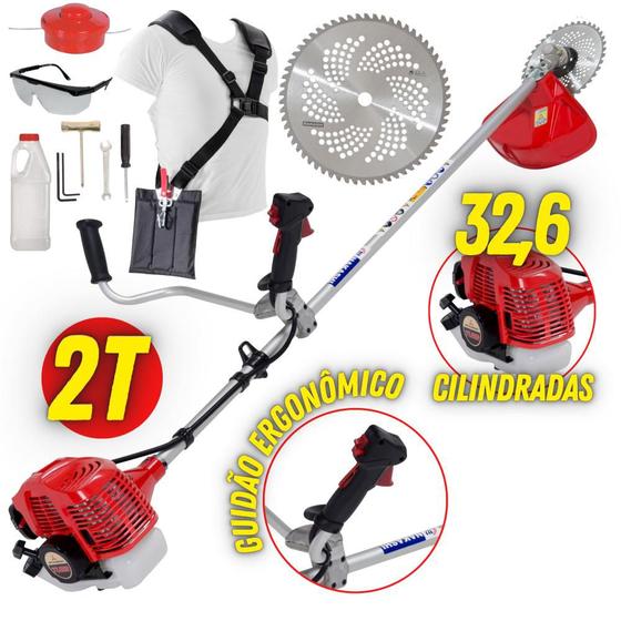 Roçadeira Profissional Com Guidão Nakashi L331M Motor TU 33 á Gasolina ...