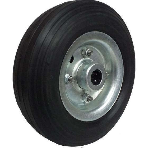 Roda Chapa Estampada 250X4 Pneu de Borracha Maciça Rolete 7/8 ...