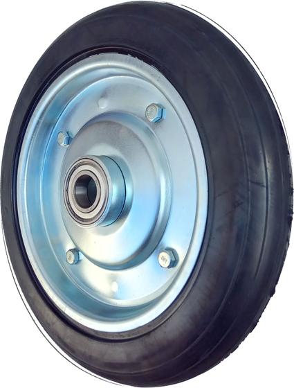 Roda Estampada Zincada 12' (30cm) Pneu Maciço Rol. de Esferah 25mm ...