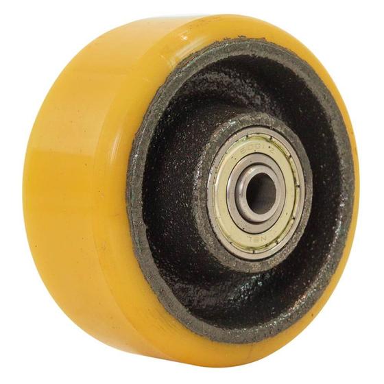 Roda para carrinho poliuretano com rolamento r 414pe mf até 350 kgs ...