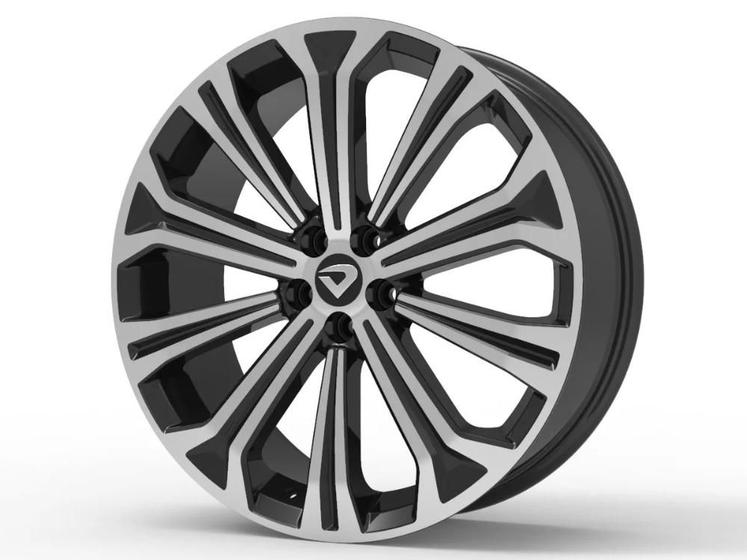 Roda Volcano ATLANTA Aro 18" tala 7" Preto Brilhante Diamantada Total ...