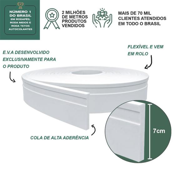 Rodape De Eva Flexivel Autocolante 7Cmx1,5Cm Rp 16 30 m - Meu Rodapé ...