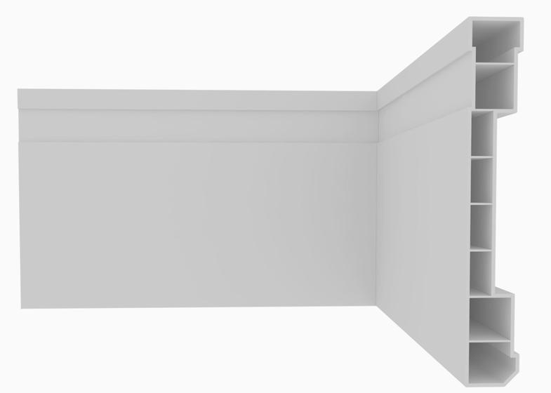 Rodapé De Pvc 10cm Branco 12 Metros Kit 5 Barras de 2,4 M - Plasbil ...