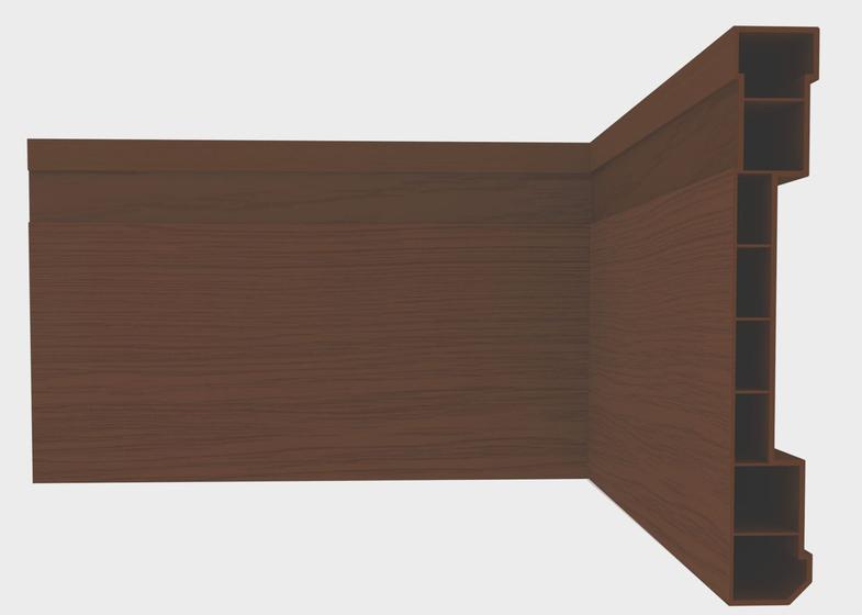 Rodapé de Pvc 10cm Mogno 7,2 Metros Kit 3 Barras de 2,4 M - Plasbil ...