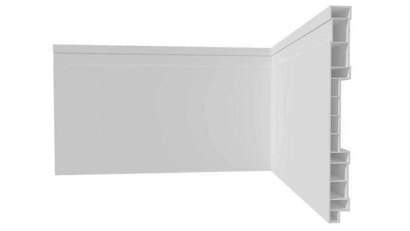 Rodapé de Pvc 15cm Branco 12 Metros Kit 5 Barras de 2,4 M - Plasbil ...