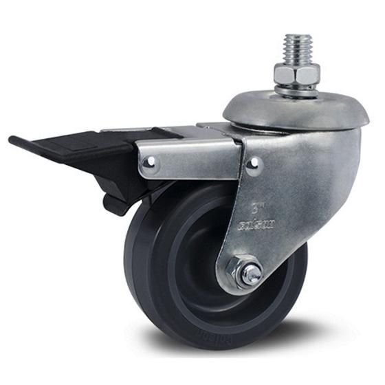 Rodizio Espiga giratório com freio serie 312 cinza 3 polegadas 60 kg Colson - Rodízio para ...