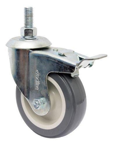 Rodizio Girat. Rosca C/ Freio 4pol. R412 Bp Pvc Anti Risco 65kg Por ...