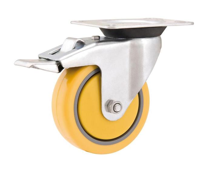 Rodizio giratório com freio 3" média 50kg núcleo pvc poliuretano gf803 ...