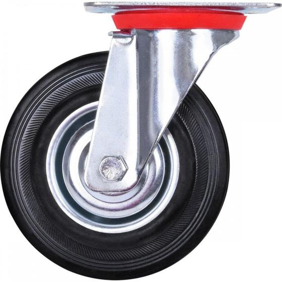 Rodízio Roda Rodinha De Borracha Para Carrinho Com Base Giratória 4 Pol ...