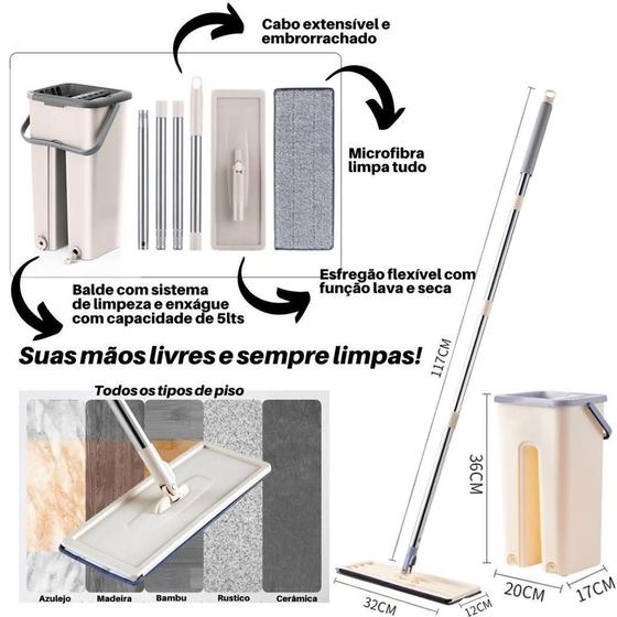 Rodo Giratório 360 Balde Portátil Limpeza Chão Casa Limpa - Aci Imports ...