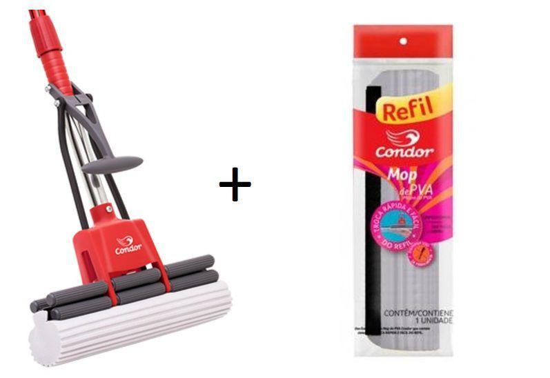 Rodo Magico Esfregão Condor Mop Em Pva Limpa Seca + 01 Refil - Mop ...